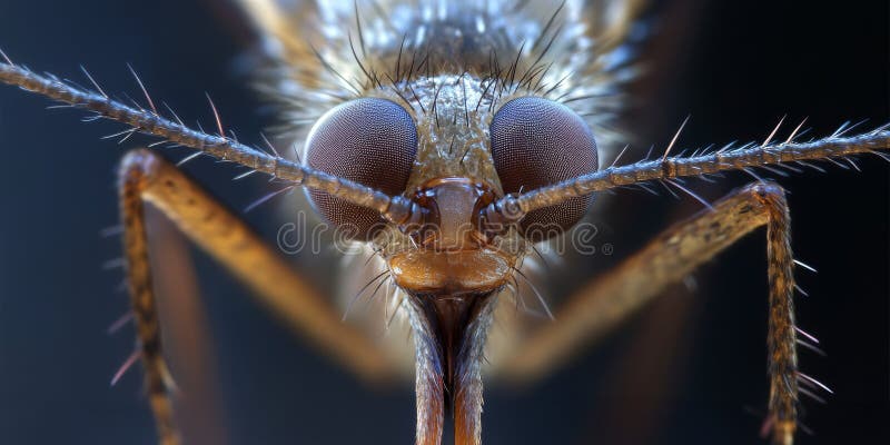 High-resolution Macro Image of a Mosquito Head with Intricate Details ...