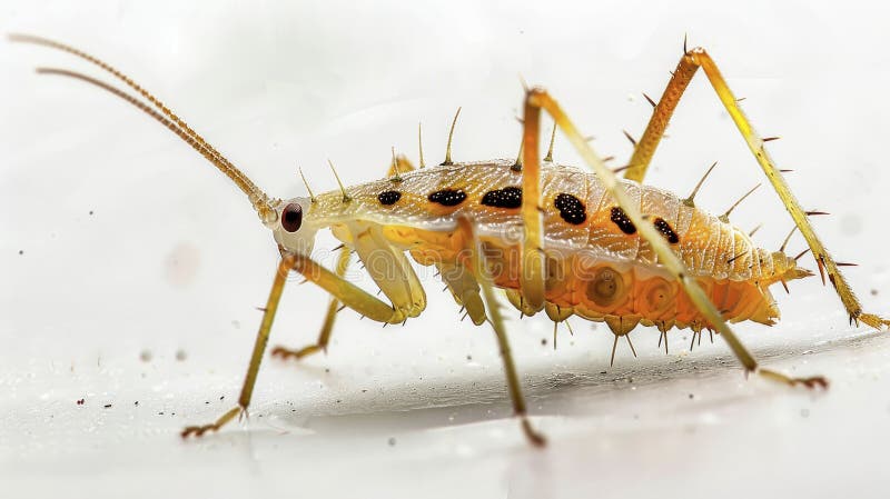 Close-up of a Spiny Orange Aphid on White Background Stock Image ...