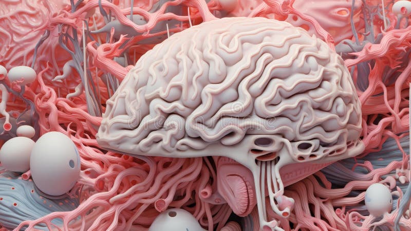 High Resolution Medical Illustration of Brain Textures with Detailed ...
