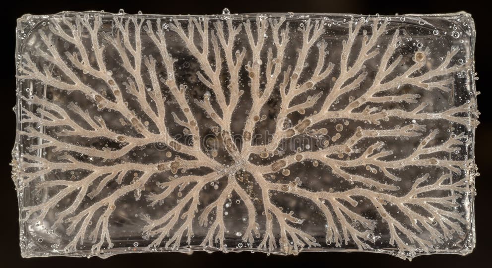 Fungal Colony Structure in a Transparent Medium Stock Illustration ...