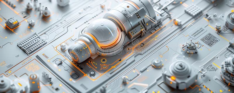 High-resolution Minimalist Advertisement with Futuristic Electronic ...