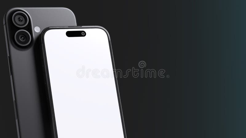 Minimalist Black IPhone Mockup on Clean White Background Stock ...