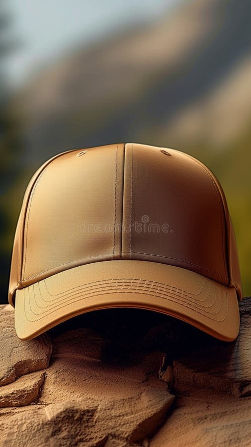 High Resolution Mockup Realistic Light Brown Baseball Hat for ...
