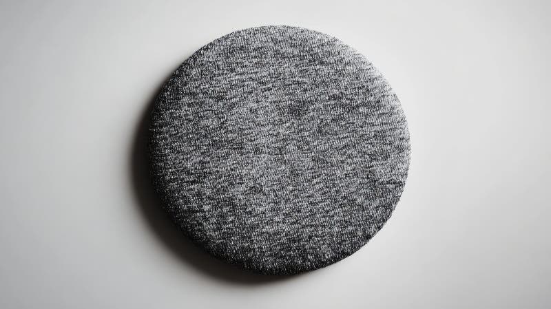 High-Resolution Mockup of a Standalone Rounded Embroidered Black Patch ...