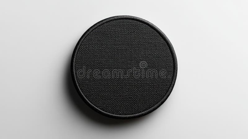 High-Resolution Mockup of a Standalone Rounded Embroidered Black Patch ...