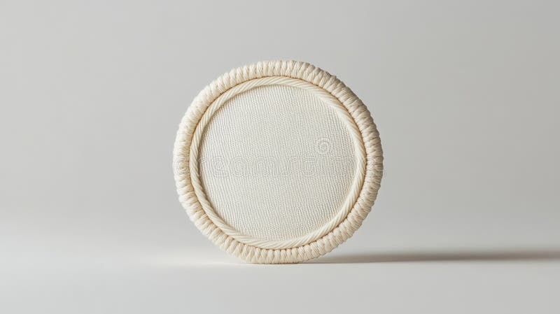 High-Resolution Mockup of a Standalone Rounded Embroidered White Patch ...
