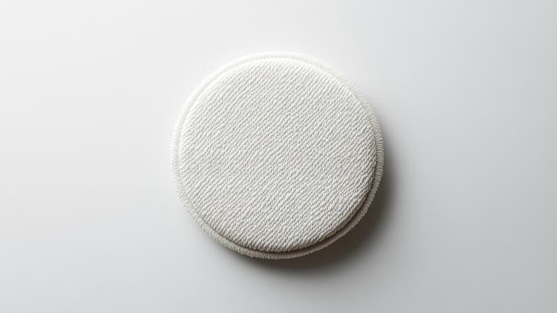 High-Resolution Mockup of a Standalone Rounded Embroidered White Patch ...