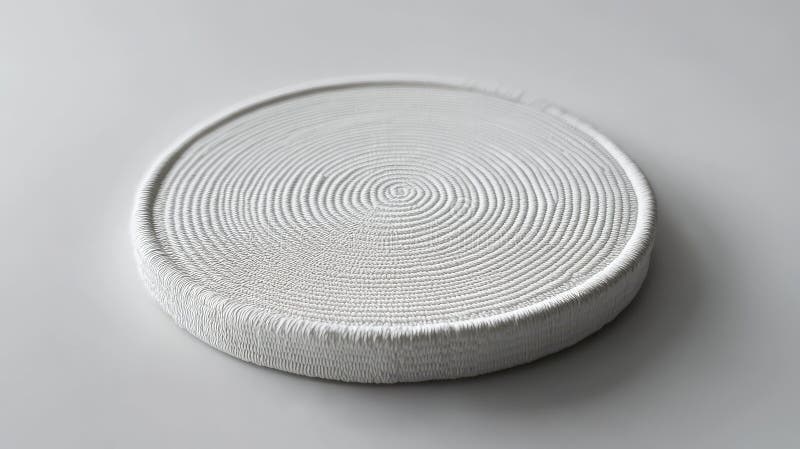 High-Resolution Mockup of a Standalone Rounded Embroidered White Patch ...
