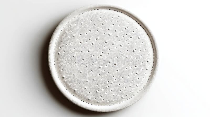 High-Resolution Mockup of a Standalone Rounded Embroidered White Patch ...