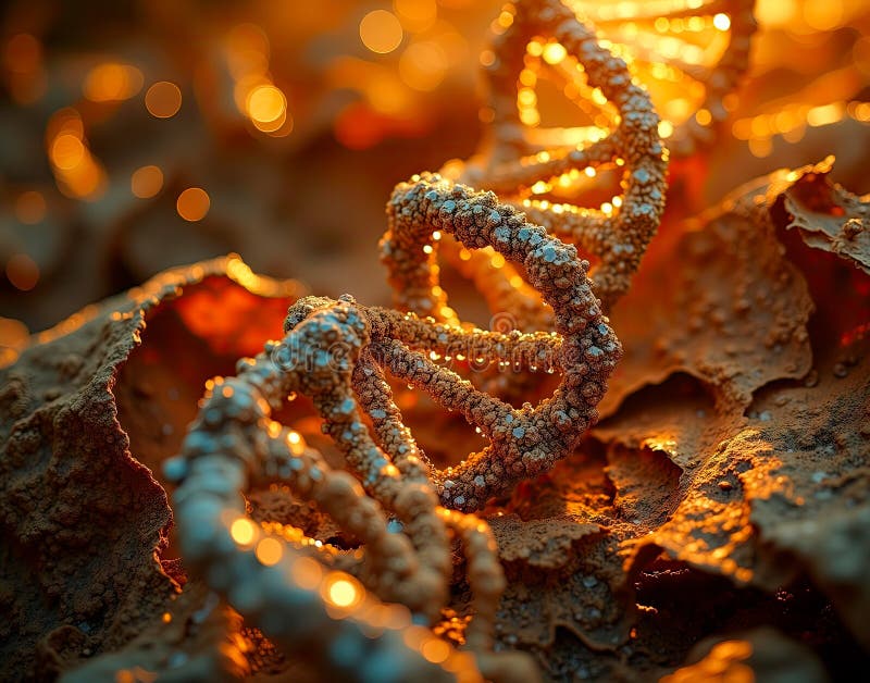 A High-resolution Molecular Chain Forming a Twisting Helix, Overlaid ...