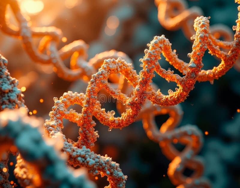 A High-resolution Molecular Chain Forming a Twisting Helix, Overlaid ...