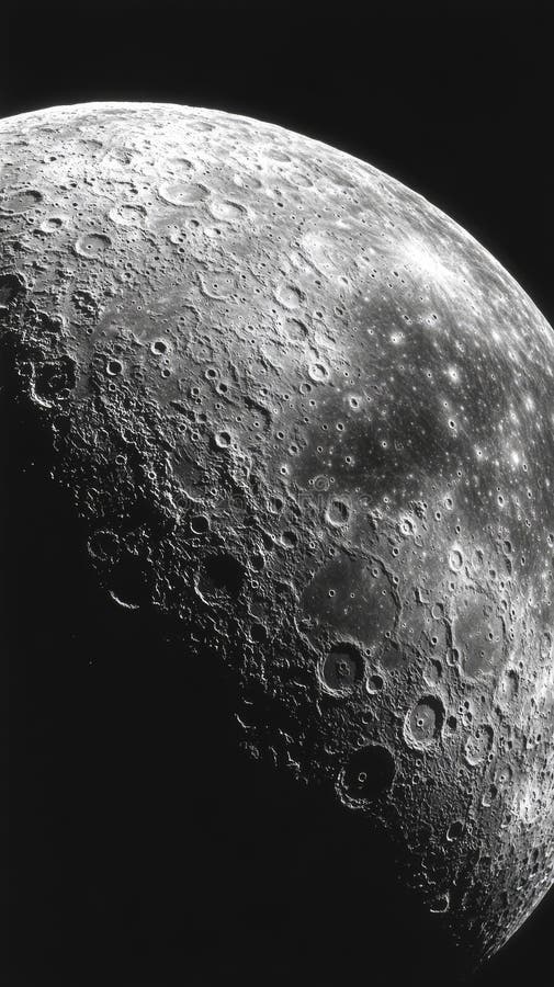 High-Resolution Moon Surface with Crater Details Stock Photo - Image of ...