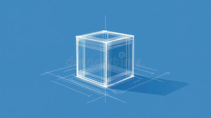 High-Resolution One-Line Drawing of a Cube Icon, Modern Illustration ...