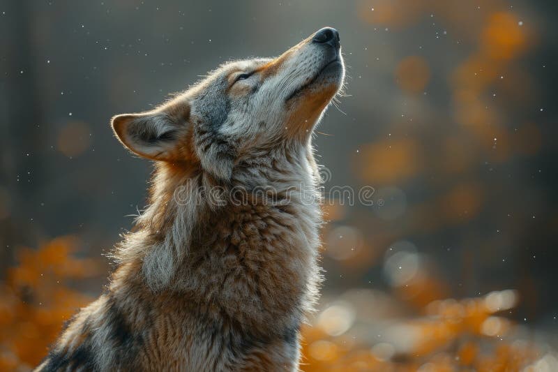 High Resolution Outdoor Photo of Wolf Silhouette Howling on Cliff Under ...