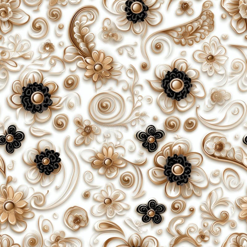 This High-resolution Paisley Pattern Showcases Intricate Black and ...