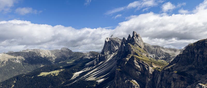 High Resolution Panorama of Seceda Ridge in the Dolomites, Featuring ...