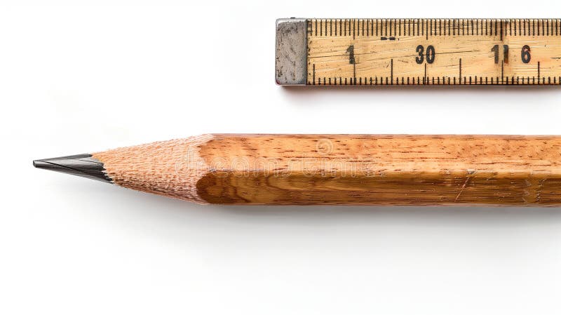 A High-resolution of a Pencil and Ruler Arranged Horizontally, Creating ...