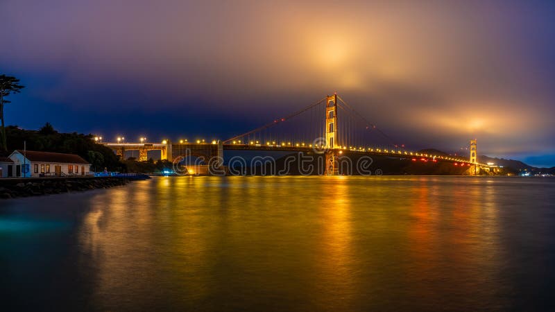 High Resolution Photo of the Golden Gate Bridge during the Nighttime ...