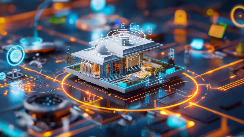 High-Resolution Smart Home with Advanced Technology Features Stock ...