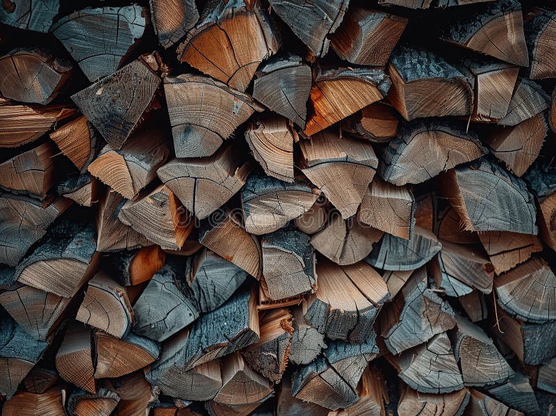 High Resolution Photo of Stacked Firewood for Natural Heating Stock ...