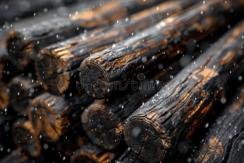 High-Resolution Photo of Stacked Logs with Natural Texture, Rustic Wood ...