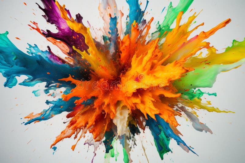 Vibrant Paint Splatters: Abstract Explosion of Colors Stock ...