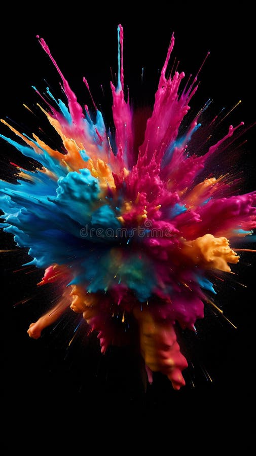 Vibrant Abstract Color Explosion: Captivating Nighttime Energy Stock ...
