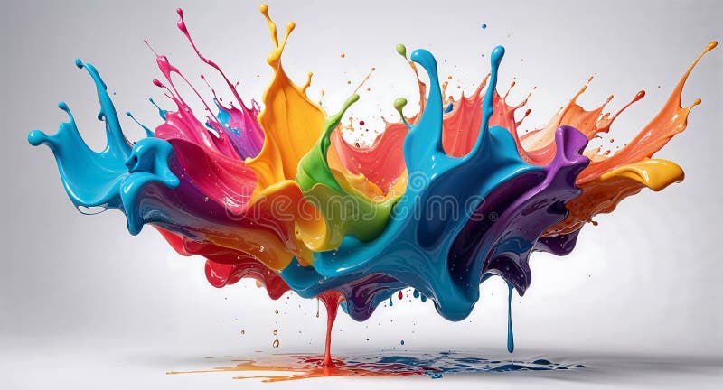 High-Resolution Photograph of Dynamic Multi-Color Splash in Studio ...