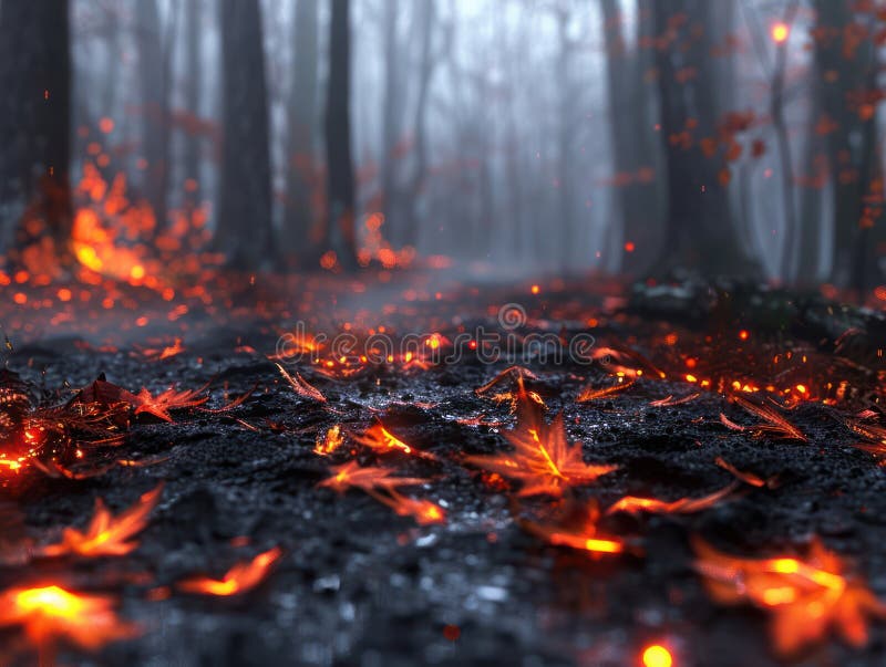 A High-Resolution Photorealistic Image of a Blurred Frightening Forest ...