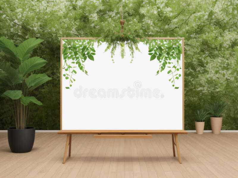 High-resolution Picture Showcasing a Sizeable White Banner on a Stand ...