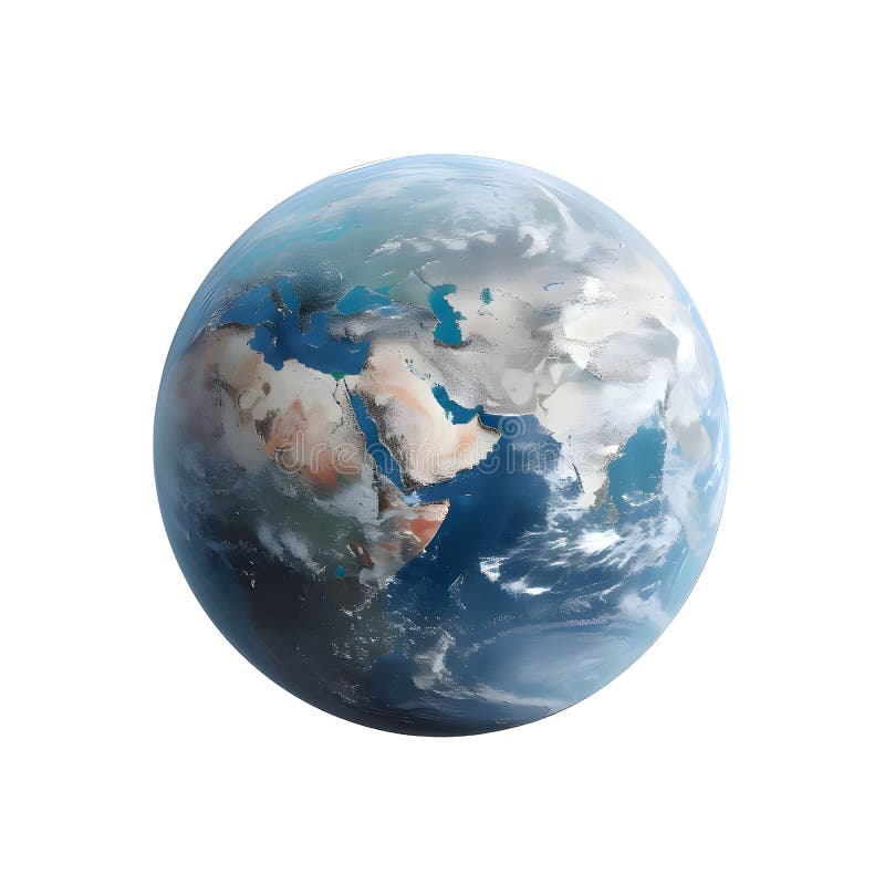 High Resolution Planet Earth on White Stock Illustration - Illustration ...