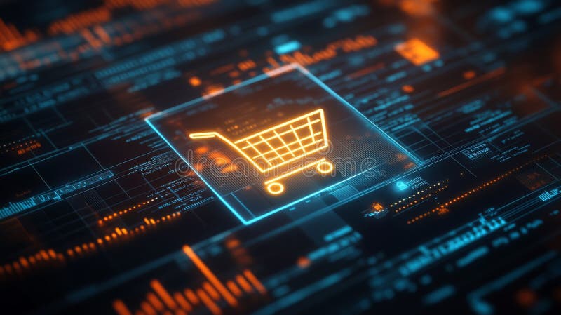 High-Resolution 300 PPI Image of Futuristic E-Commerce Technology ...