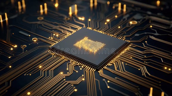 High-Resolution Quantum Computing Chip Under Intense Magnification with ...