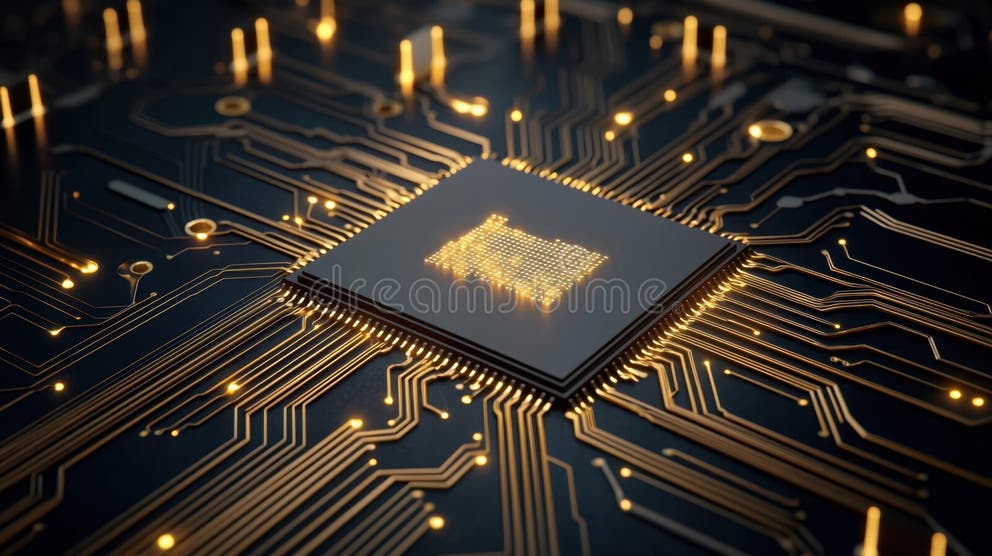 High-Resolution Quantum Computing Chip Under Intense Magnification with ...