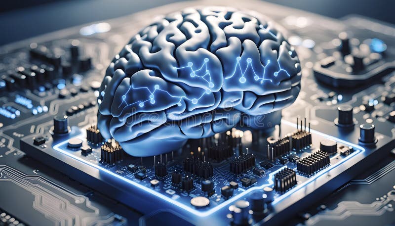 Quantum Computing with Artificial Intelligence Stock Illustration ...