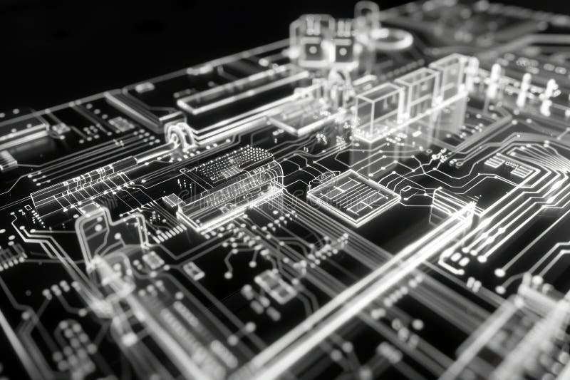 High-Resolution X-Ray of Electronic Circuit Board Highlighting ...