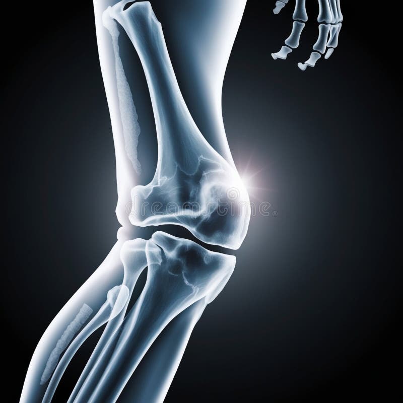 High-resolution X-ray Image with Intricate Details of the Knee Joint ...