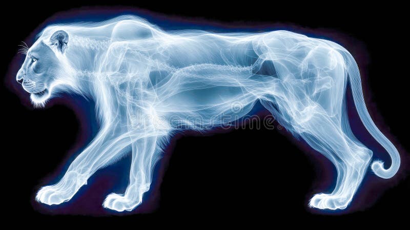 A High-resolution X-ray Image of a Lion Standing, Revealing Its ...
