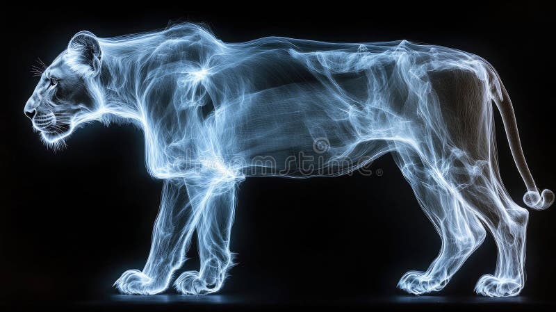 A High-resolution X-ray Image of a Lion Standing, Revealing Its ...