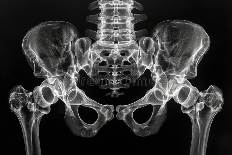High-resolution X-ray Image Showing Detailed View of the Pelvic Bones ...