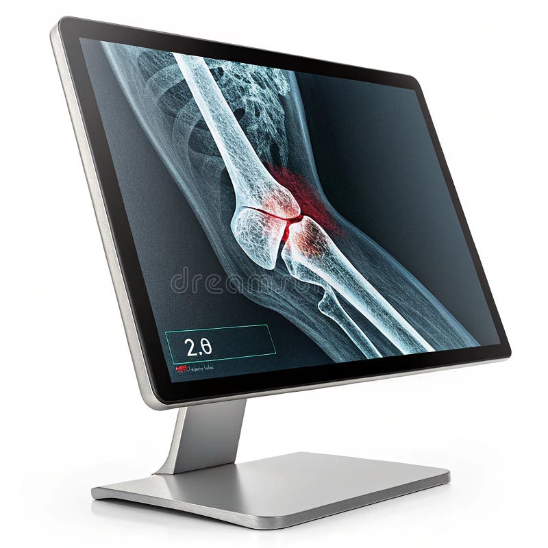 Digital Screen Showing X Ray of a Broken Bone Stock Illustration ...