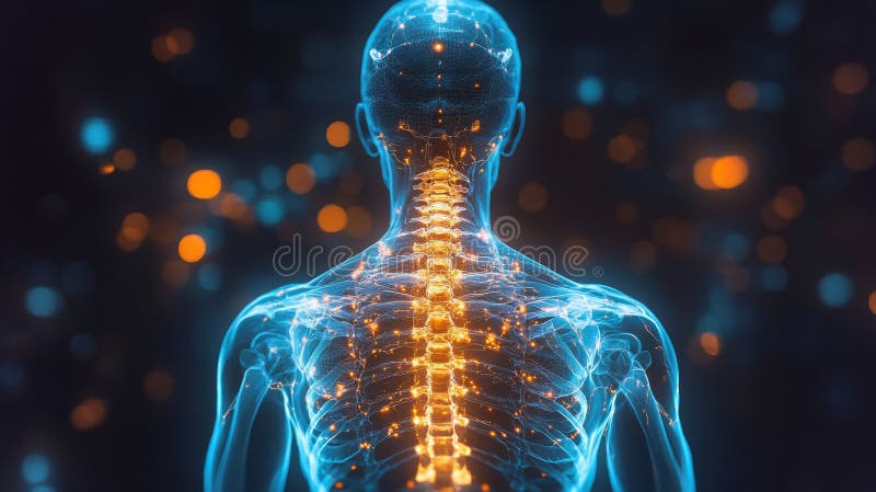 The Skeletal Structure of the Human Body. Biohacking Stock Photo ...