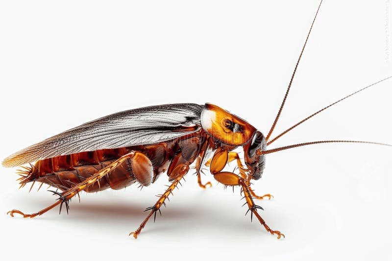 High Resolution Realistic Cockroach Closeup on White Background Stock ...