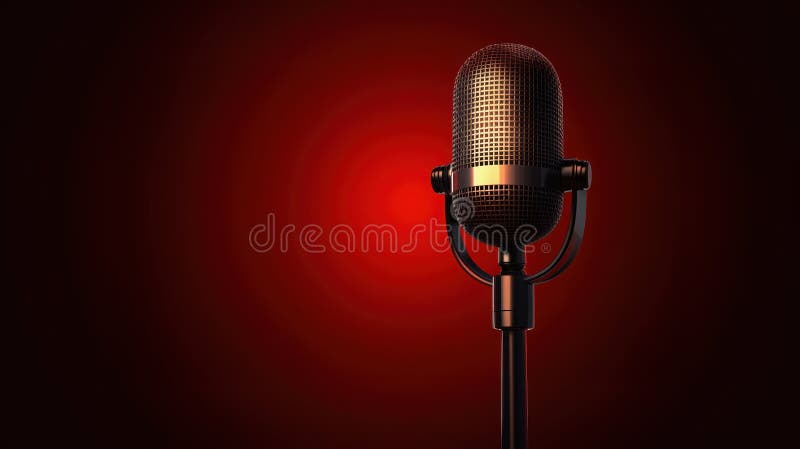 High-resolution, Realistic Studio Microphone on a Vibrant Background ...
