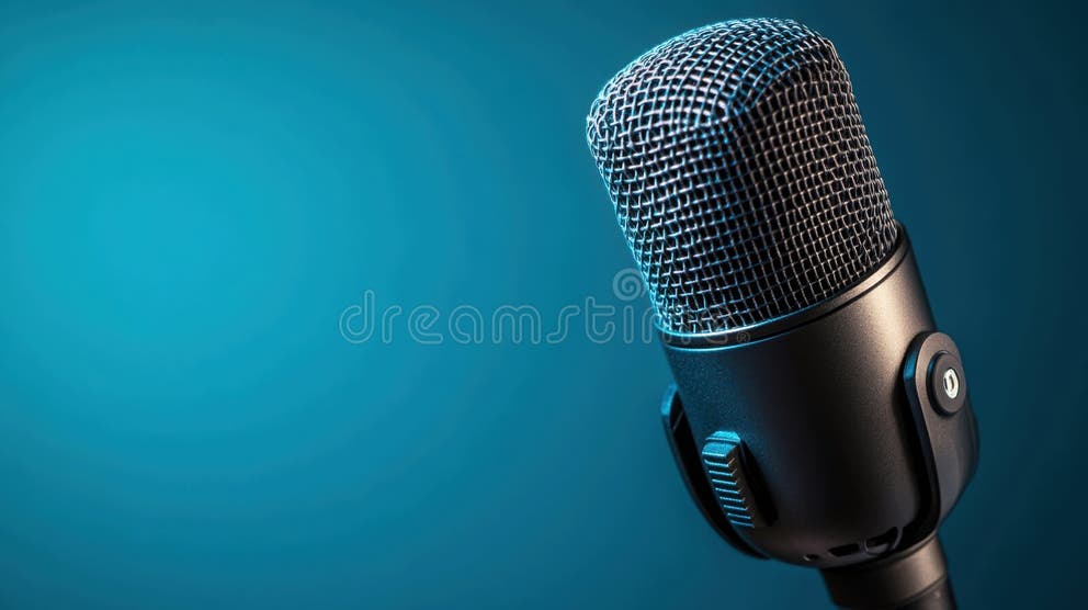 High-resolution, Realistic Studio Microphone on a Vibrant Background ...