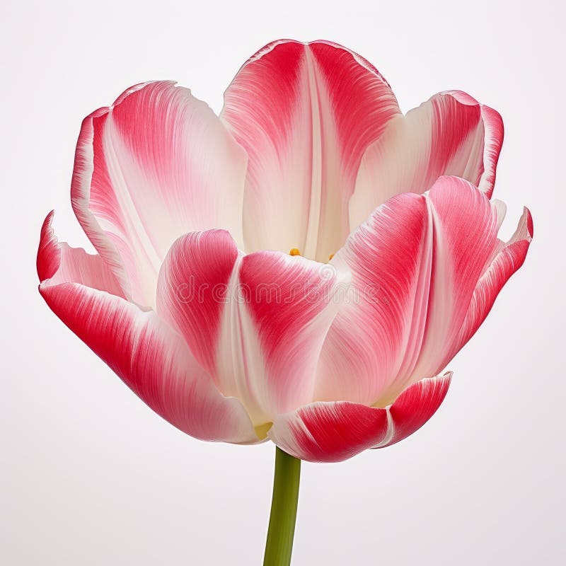 High Resolution Red and White Flower on Stem: Graceful Curves and Bold ...