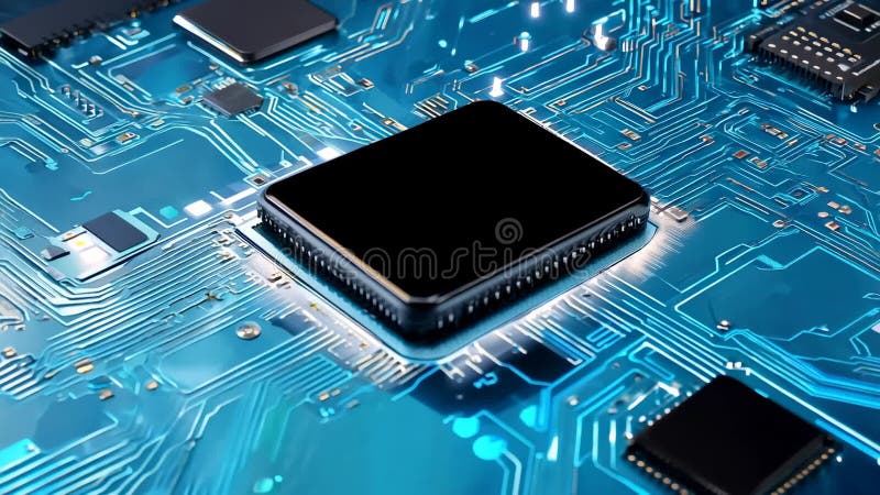 High-resolution Rendering of a Circuit Board Showcasing Advanced ...