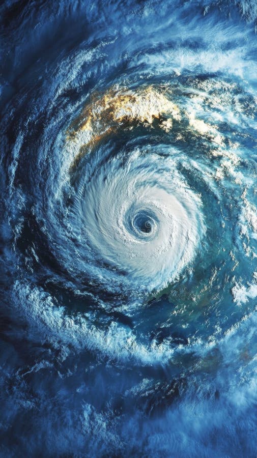 Stunning Satellite View of a Powerful Swirling Hurricane - Vertical ...