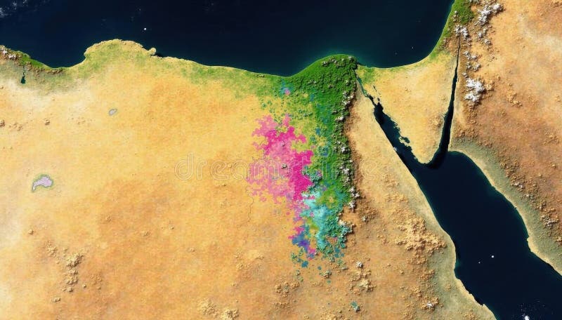 High Resolution Satellite Image of Egypt S Diverse Terrain , River ...