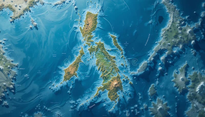 High-resolution Satellite Image of Philippines Archipelago Stock Photo ...